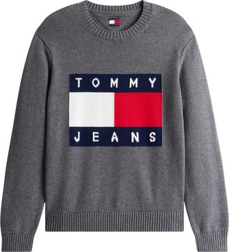 Tommy Jeans Pullover f&uuml;r Herren, Rundhalsausschnitt (Schwarz meliert)