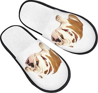 Generic Chaussons Femme Homme Bulldog Anglais Maison Pantoufles Antid&eacute;rapant Chaussures DInt&eacute;rieur Peluche Chausson DHiver Pour Int&eacute;rieur Voyager Ext&eacute;rieur M