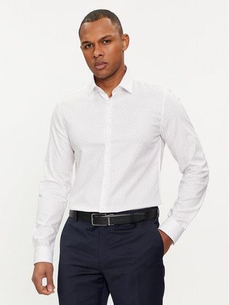 Calvin Klein Hemd Micro Dot K10K112884 Wei&szlig; Slim Fit