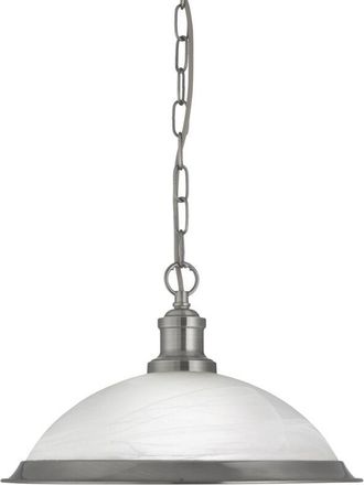 Searchlight Searchlight - bistro - 1LT Suspension Metal argent satine et verre marbr&eacute;,E27 max 60w Diam 36cm
