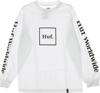 HUF Lang&auml;rmeliges T-Shirt mit Rundhalsausschnitt - - Sweatshirts & Hoodies - Herren - Wei&szlig; - XL