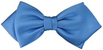 TigerTie vorgebundene Spitzfliege Schleife in azurblau Einfarbig Uni + Geschenkbox