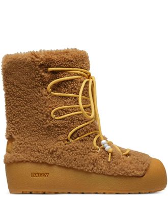 Bally Corviglia Schnürstiefel aus Shearling - CAMEL