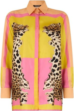 Roberto Cavalli Femme, Blouses et Chemises, Multicolore, Taille: 34 FR Chemise en soie &agrave; imprim&eacute; Cavalli Pop
