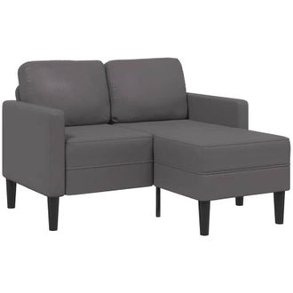 vidaXL 2-Sitzer-Sofa mit Chaiselongue L-Form Grau 125 cm Kunstleder Vidaxl