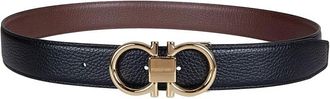 Ferragamo Homme, Accessoires, Noir, Taille: 115 CM Ceinture Gancini r&eacute;versible en cuir de veau