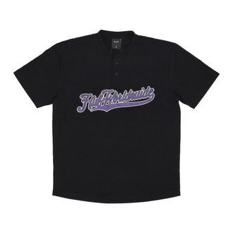 HUF Mesh Baseball Henley T-Shirt Schwarz - - Tops - Herren - Schwarzk - XL