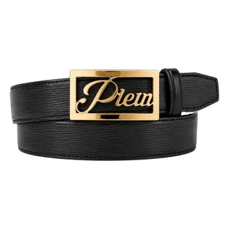 Philipp Plein Saffiano Lederg&uuml;rtel - - Accessories - Herren - Schwarzk - 105 CM