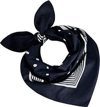 Tobeni 000803 Femme Homme Nicki Bandana Tissu Fichus et Foulard Points Coton Unisexe Couleur Marin Taille 55 cm x 55 cm