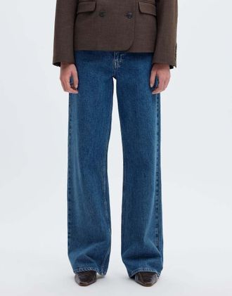 Selected pantalon en denim bleu moyen