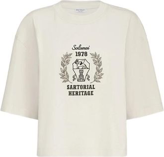 Brunello Cucinelli Cotton Jersey T-shirt With Embroidery