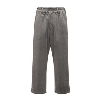 Yohji Yamamoto Homme, Pantalons, Gris, Taille: L Pantalon de surv&ecirc;tement en velours c&ocirc;tel&eacute; stretch