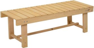 OUTSUNNY Banc de jardin 2 places style rural chic assise &agrave; lattes dim. 110L x 38l x 35H cm bois de sapin pr&eacute;-huil&eacute;