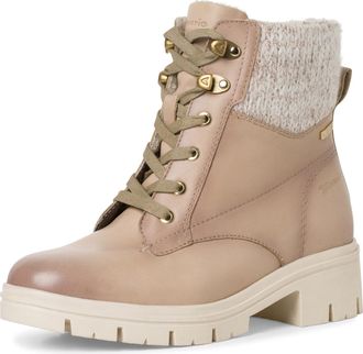 Tamaris COMFORT Damen Stiefeletten zum Schnüren Warm Gefüttert Kleiner Absatz Comfort Fit, Beige (Ivory), 39 EU