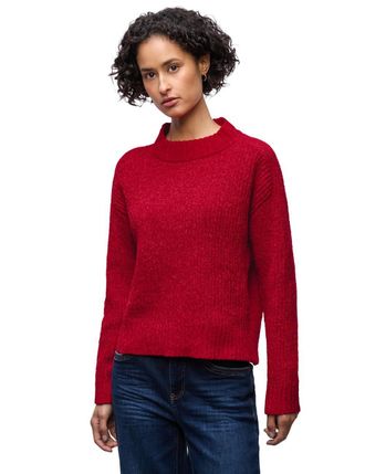 Street One Damen 3017012 Softer Chenille Pullover, Racing red, 36