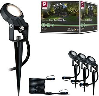 Paulmann 93689 Plug & Shine LED Au&szlig;enleuchte Sting incl. 3x6 Watt dimmbar Gartenspie&szlig; Anthrazit Gartenleuchte Alu Au&szlig;enbereich 3000 K