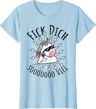 Jimbeels Fick Dich so viel | B&ouml;ses Misanthrop Einhorn | Sarkasmus T-Shirt