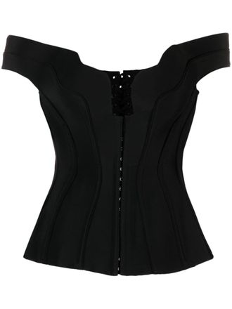 MUGLER corset Impossible Neckline - Noir