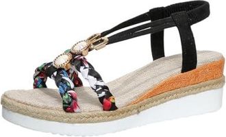 Generic Sandales compens&eacute;es boh&egrave;me pour femme 2026, soutien de la vo&ucirc;te plantaire, sandales larges confortables, plateforme de marche &agrave; bout ouvert et sangle 