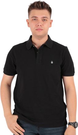 Benetton Herren Polo Shirt M/M 3089j3179 Polohemd, Schwarz 100, XS