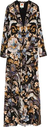 Farm Rio robe Snake Garden à fleurs - Noir