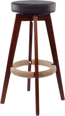 Generic Barhocker aus Massivholz, um 360 Grad drehbar, Stuhl mit handgefertigtem Hanfseil, ergonomischer Sitz