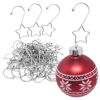 Com-Four 50x cintres Premium en Forme détoile pour Boules de Sapin de Noël - Crochets pour Boules de Noël - cintres pour Boules pour décorations de Sapin de No