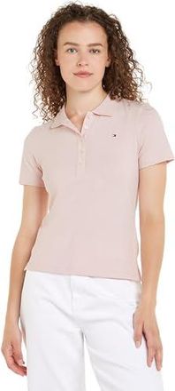 Tommy Hilfiger Polos S/S pour Femme, Rose Fantaisie, XL