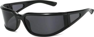 Generic Lunettes de soleil Steampunk à petite monture pour homme et femme de luxe pour sports de plein air lunettes de cyclisme UV400, Noir/gris, Taille uniqu