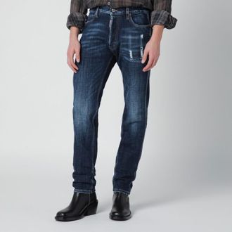 Dsquared2 Slim-fit jeans in blue washed denim with distressed details