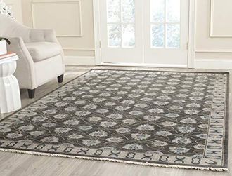 Safavieh Traditionell Teppich für Wohnzimmer, Esszimmer, Schlafzimmer - Oushak Collection, Kurzer Flor, Holzkohle, 183 X 274 cm