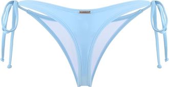 Relleciga Damen Bademode Bikinihose Tanga-Unterteil mit Schnürchen Chambray Blau XS/S