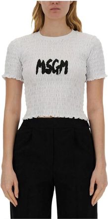 Msgm Msgm, Femme, Tops, Blanc, Taille: 42 FR T-Shirt