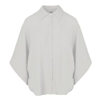 Bomboogie Femme, Blouses et Chemises, Blanc, Taille: 42 FR Comfort Fit Linen Shirt