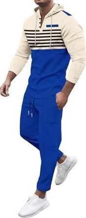 Generic Ensemble Homme Jogging Survetement 2 Pi&egrave;Ces Sweat &Agrave; Capuche et Pantalon V&ecirc;tement De Sport Chic Automne Hiver Surv&ecirc;tement Homme Ensemble Sportwear D&eacute;co