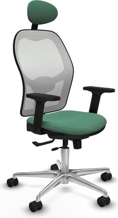 Piqueras y Crespo Schreibtischstuhl mit 2D-Armen, h&ouml;henverstellbare Lendenwirbelst&uuml;tze und festes Kopfteil, ausgestattet mit Syncro/Traslack und injiziertem Schaumstoff