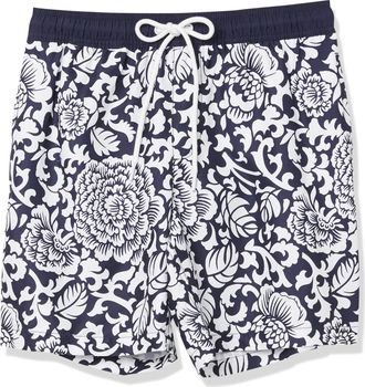 Amazon Essentials Herren Badehose, Schnell Trocknend, 18 cm - Auslauffarben, Schwarz Floral, XXL