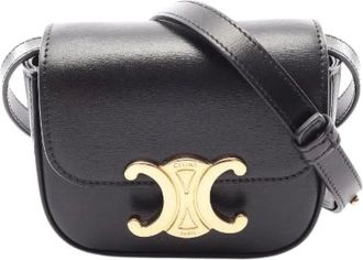 Celine Sac bandouli&egrave;re Mini Claude en cuir Pre-owned - Femme - Pre-owned - Noir - Taille: ONE Size