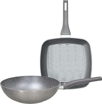 Tognana Deep Moon 2-teiliges Set, Wok 28 cm + Grill 28 x 28 cm