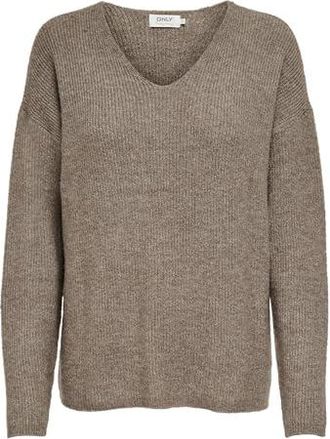 Only Only Femme Onlcamilla V-Neck L/S Pullover KNT Noos Sweater, Caribou, XS EU