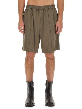 Helmut Lang Pull-On Rayon Bermudas - Green