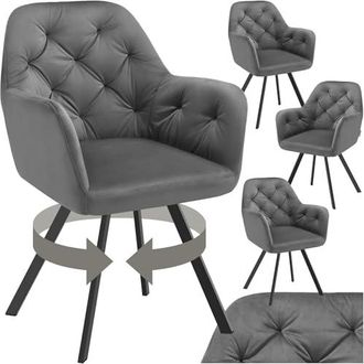 TecTake Lot de 4 Chaise pivotante de Salle &agrave; Manger Moderne Fauteuil salon Chaise Ergonomique Rembourr&eacute;e Confortable Chaise Design Meuble salon pour Salle &agrave; m