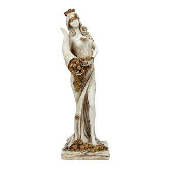 Generic G&ouml;ttin Fortune Tyche Gl&uuml;ck Fortuna Statue Skulptur Figur Grau Patina 29,3 cm