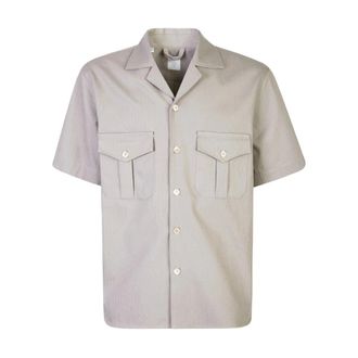 Eleventy Hemd mit Bowlingkragen und 2 Taschen - - Shirts - Herren - Beige - XL