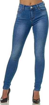 Elara Jeans Extensible Femmes Push up Ceinture &Eacute;lastique Chunkyrayan Ya 4428 Blau-44 (2XL)