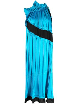 3.1 Phillip Lim robe plissée à design sans manches - Bleu