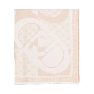 Liu Jo Femme, Accessoires, Beige, Taille: ONE Size Logo-Detail Fringed Scarf