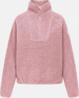 Derbe Derbe Damen Fleece Pullover Kuschelby Troyer Rosa Teddy