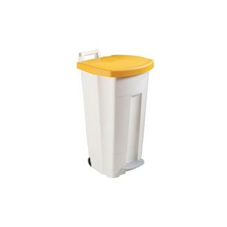 Rossignol Poubelle 90 litres tri s&eacute;lectif rectangle &agrave; couvercle jaune