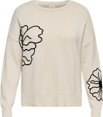 Only Carmakoma Rundhalspullover CARPETRA LS FLOWER EMB O-NECK CC KNT
